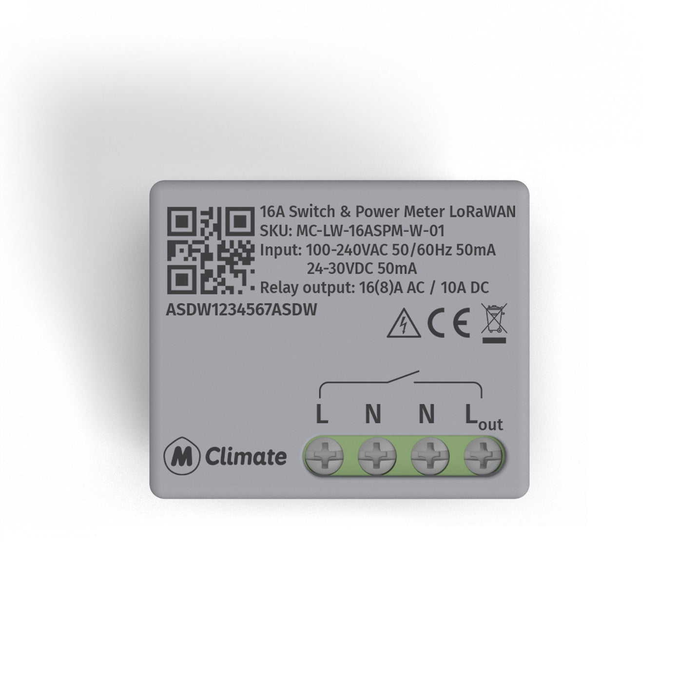 MClimate 16A Switch & Power Meter LoRaWAN | MClimate